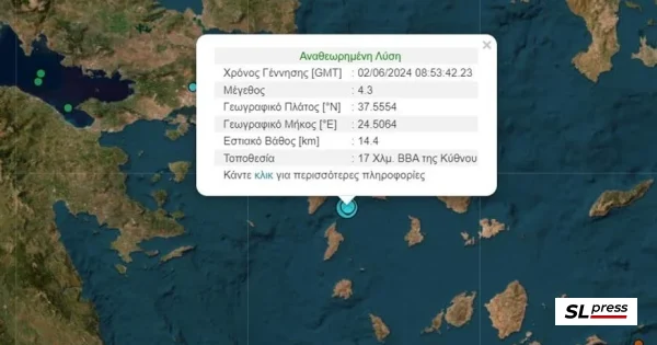 4,3 Ρίχτερ στις Κυκλάδες - slpress.gr